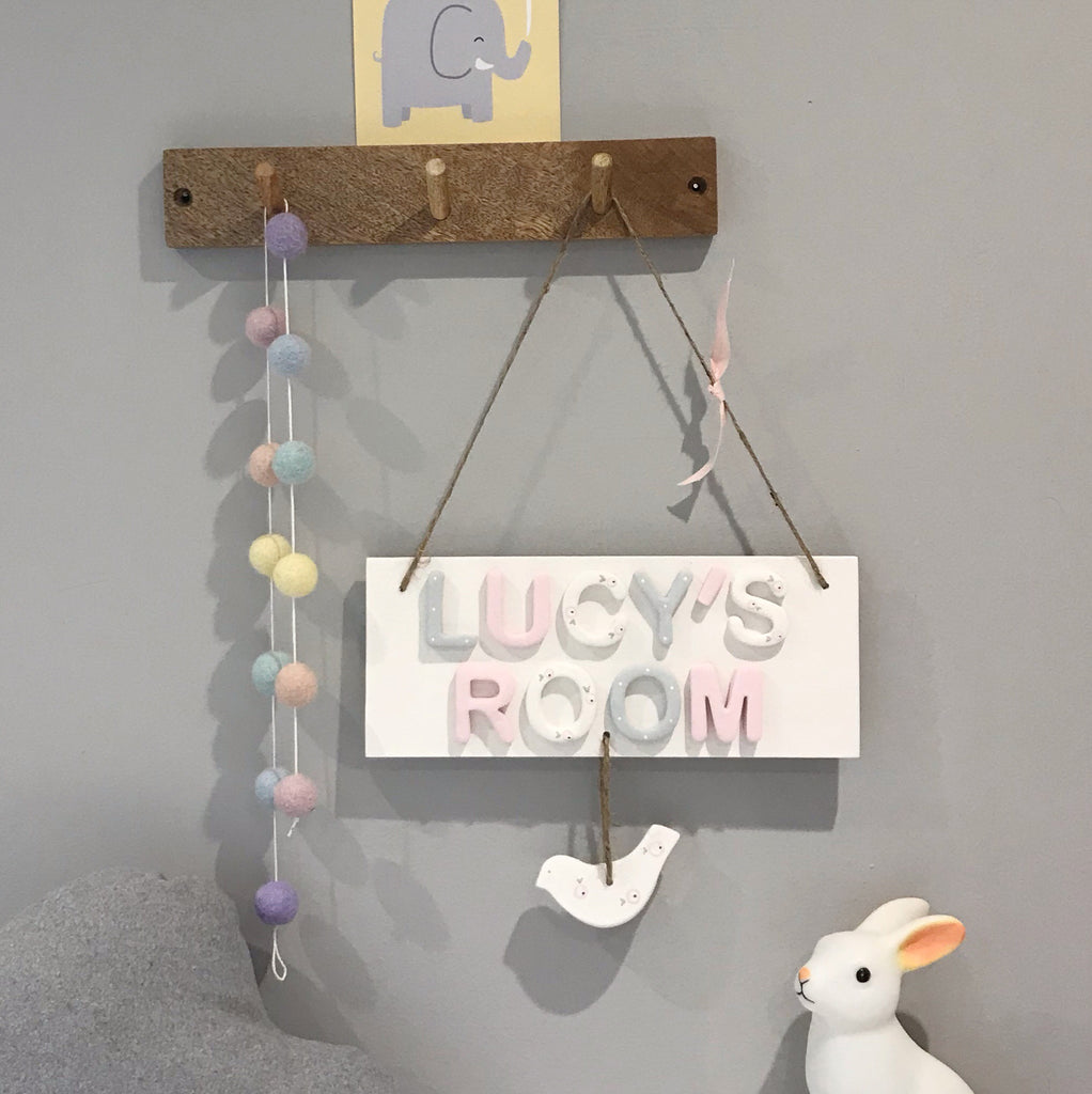 Personalised Name Sign with bird-door sign-Florence and Grace – The ...