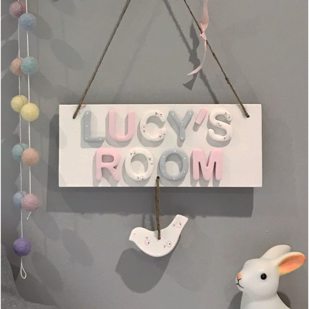 Personalised Name Sign with bird-door sign-Florence and Grace – The ...