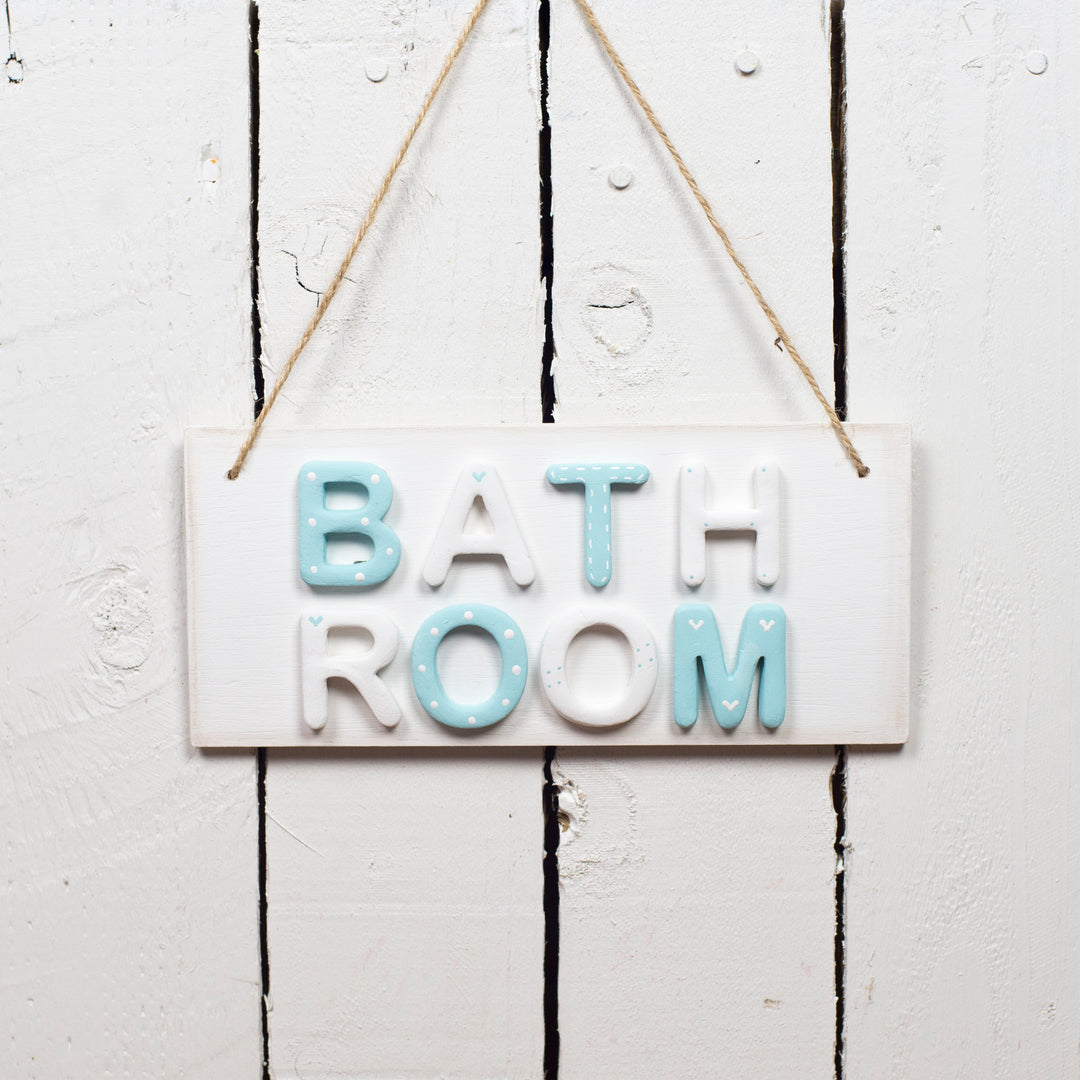 Bathroom Sign, shabby chic, handmade, wooden sign – The Little Sign Company