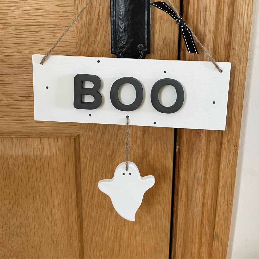 Boo Ghost Halloween Sign – The Little Sign Company