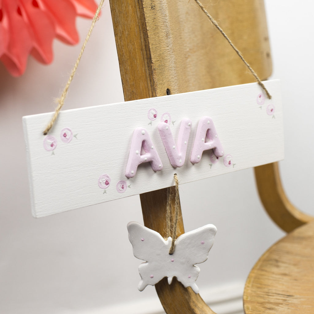 Personalised Butterfly Name Sign – The Little Sign Company